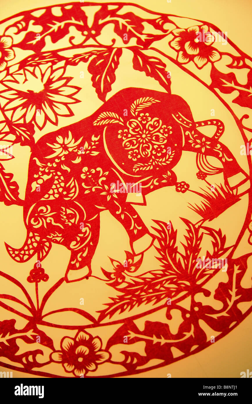 Cut Or Torn Paper Of Ox Stock Photo - Alamy