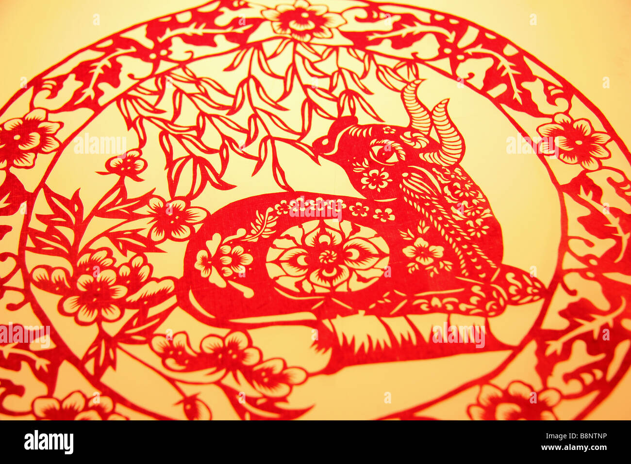 Cut Or Torn Paper Of Ox Stock Photo - Alamy