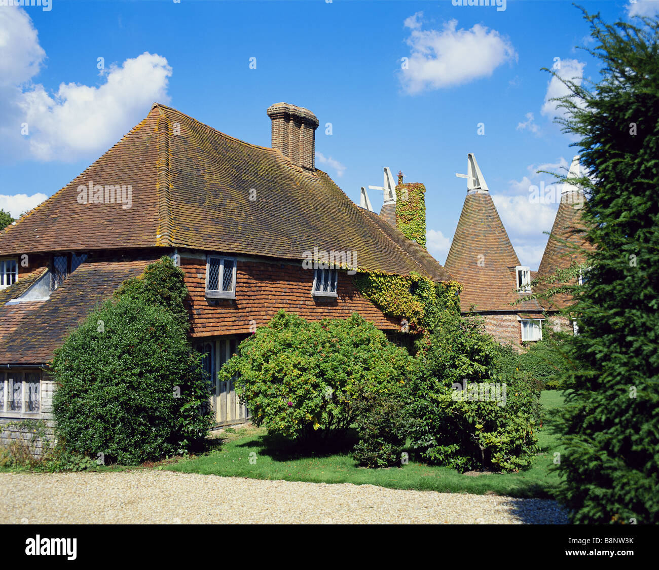 Ewhurst Green, traditional house and converted Oast houses, East Sussex ...