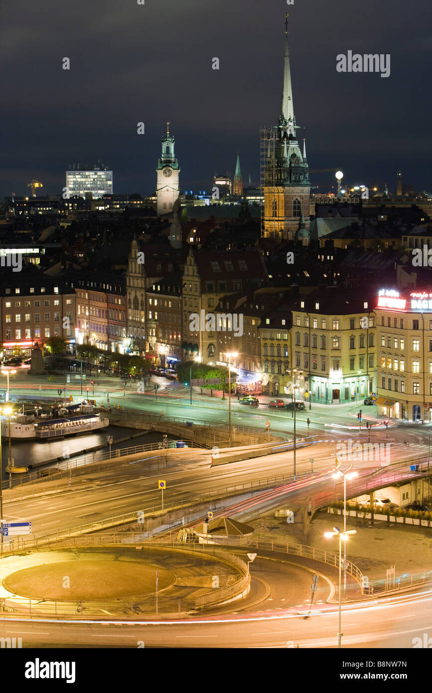 Sweden, Sodermanland, Stockholm, Slussen, night scene Stock Photo - Alamy