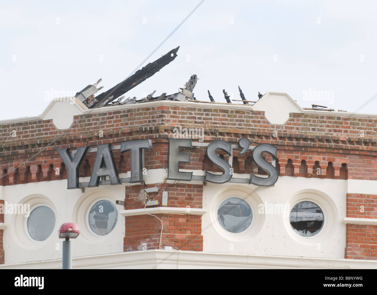 Fire damage at Yates's Wine Lodge in Blackpool, England after it was ...