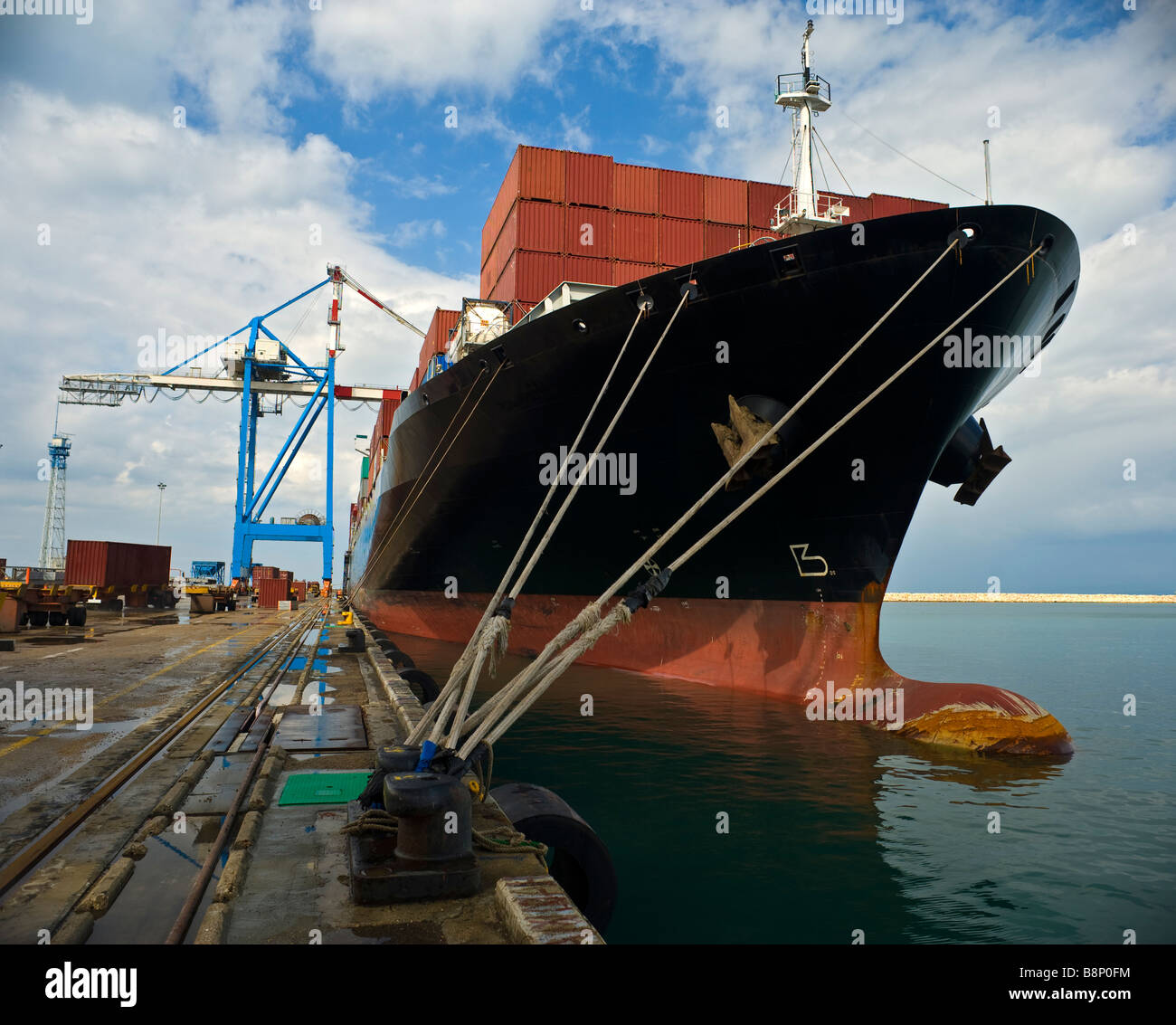 cargo ship at dock Stock Photo - Alamy