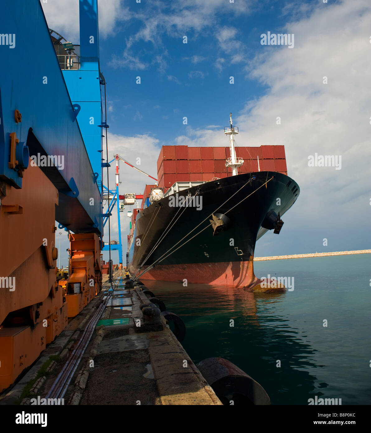 cargo ship at dock Stock Photo - Alamy