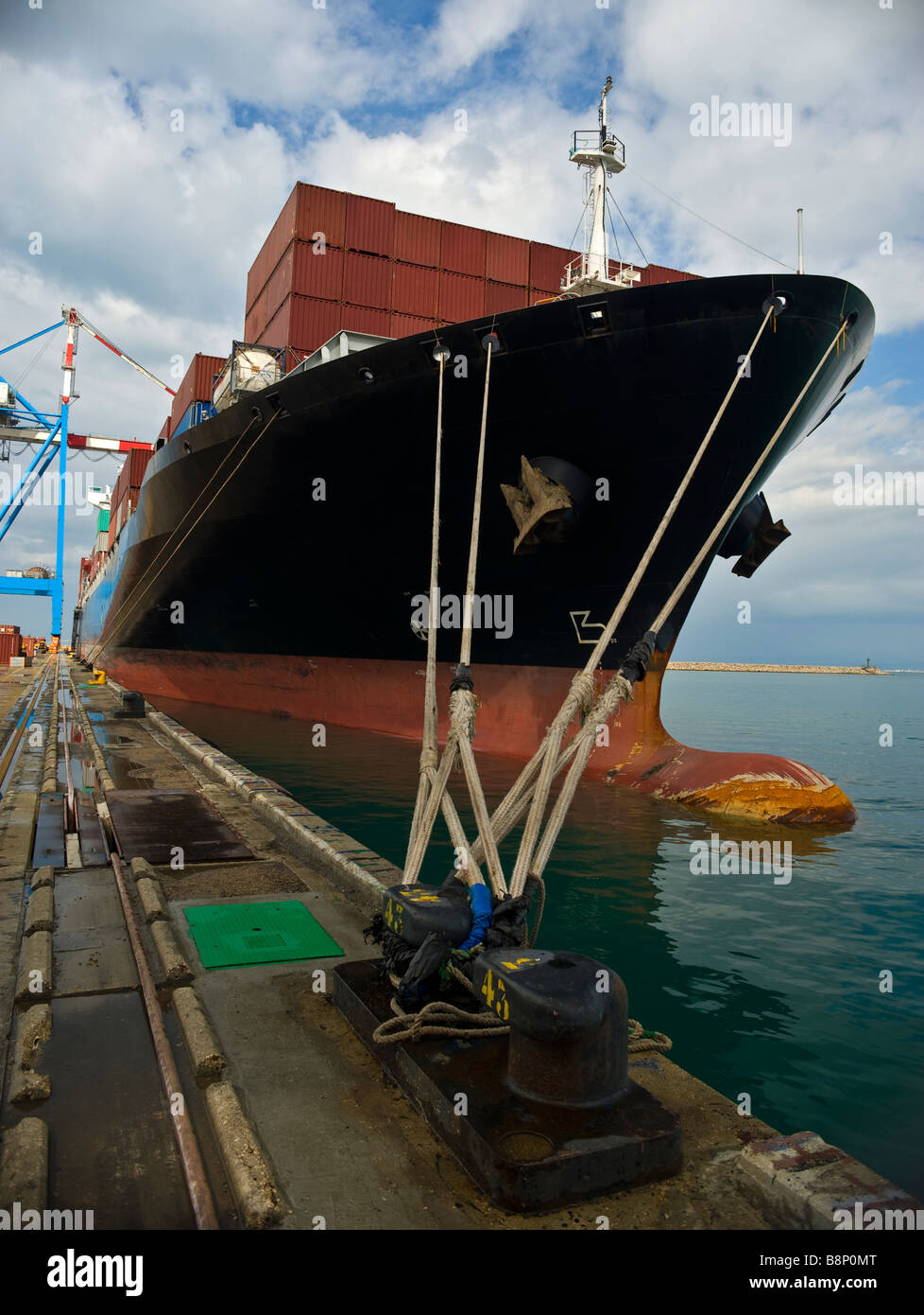 cargo ship at dock Stock Photo - Alamy