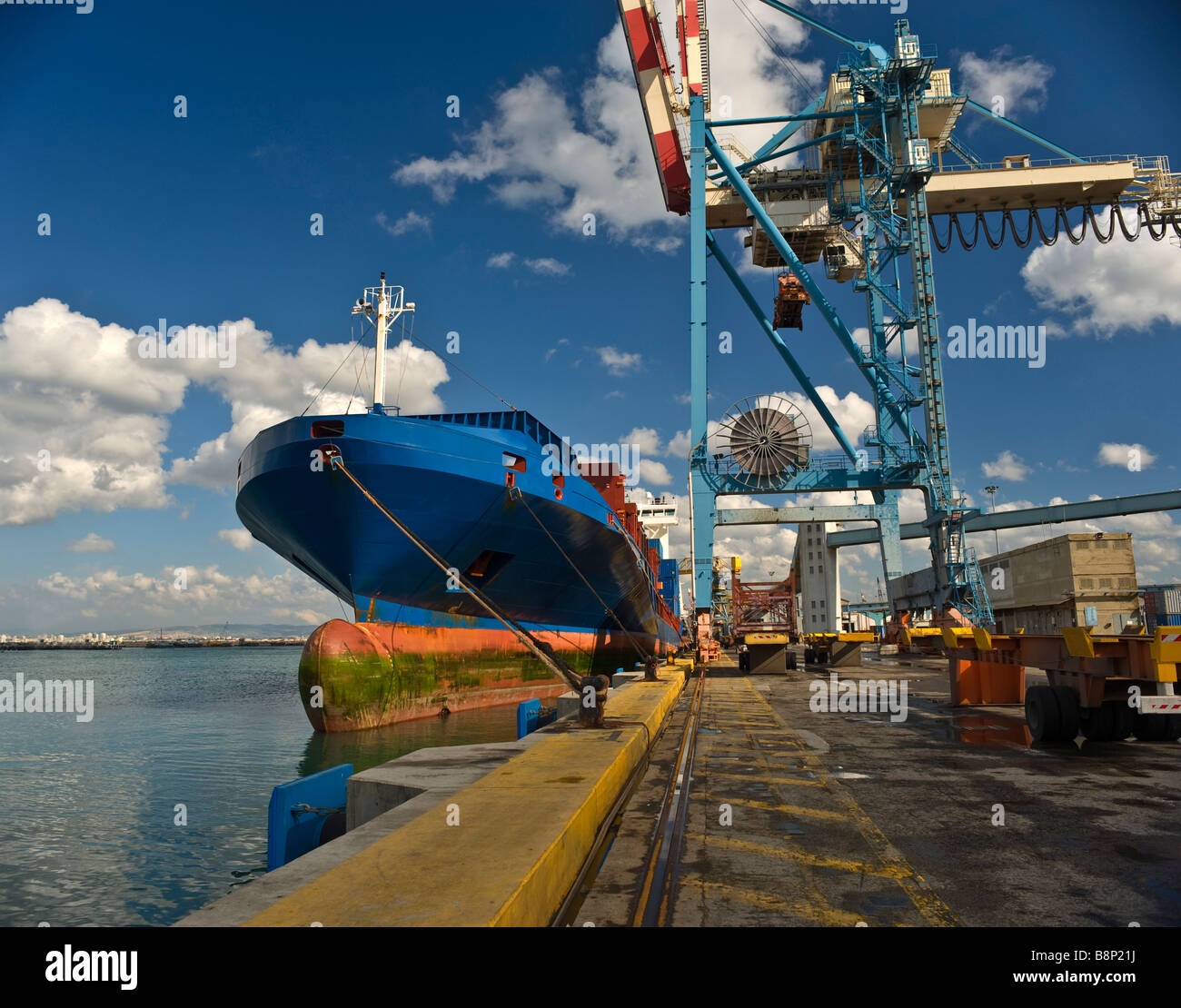 cargo ship at dock Stock Photo - Alamy