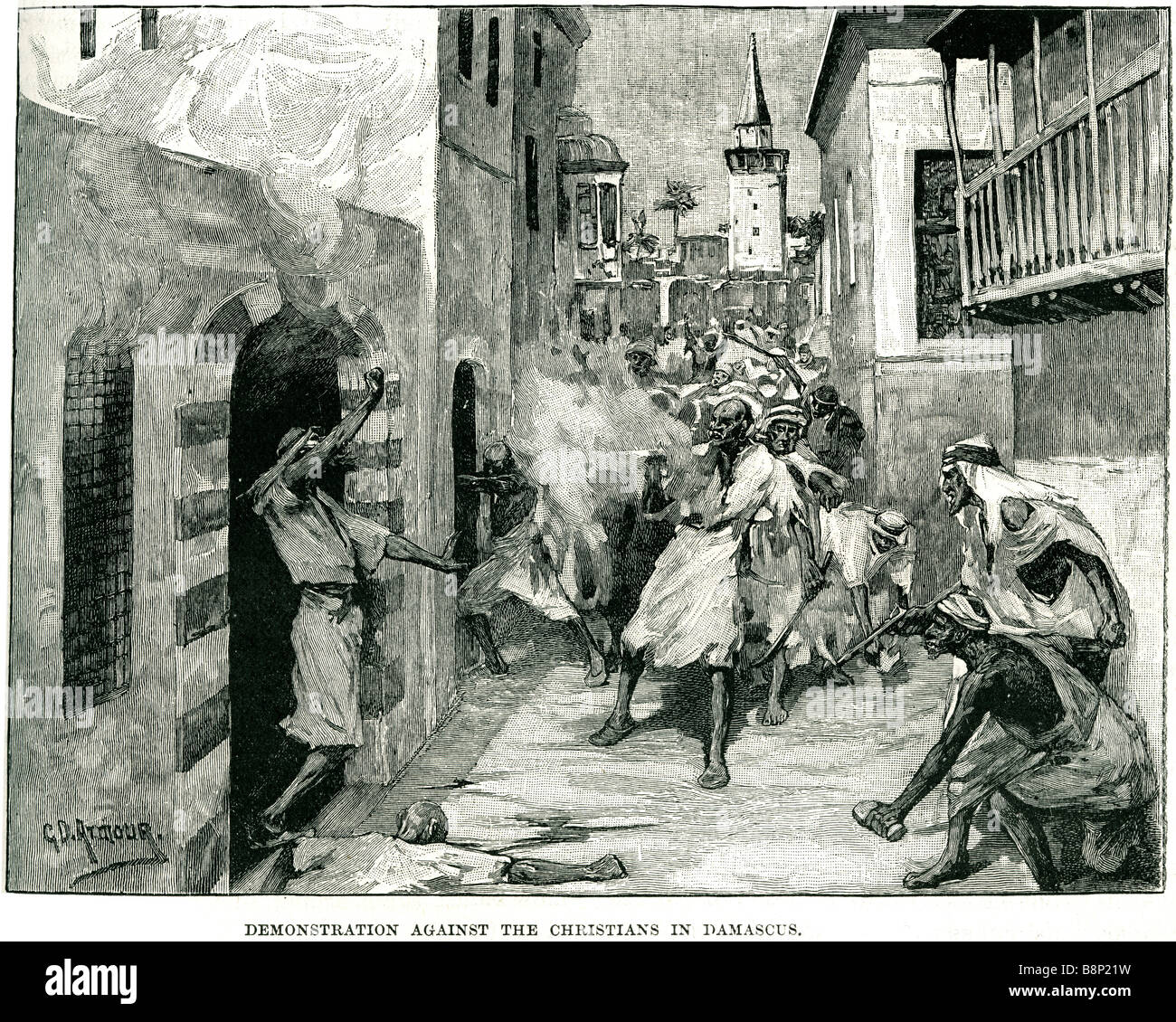 demonstration against christians damascus 1860 Bashir III Ottoman ...