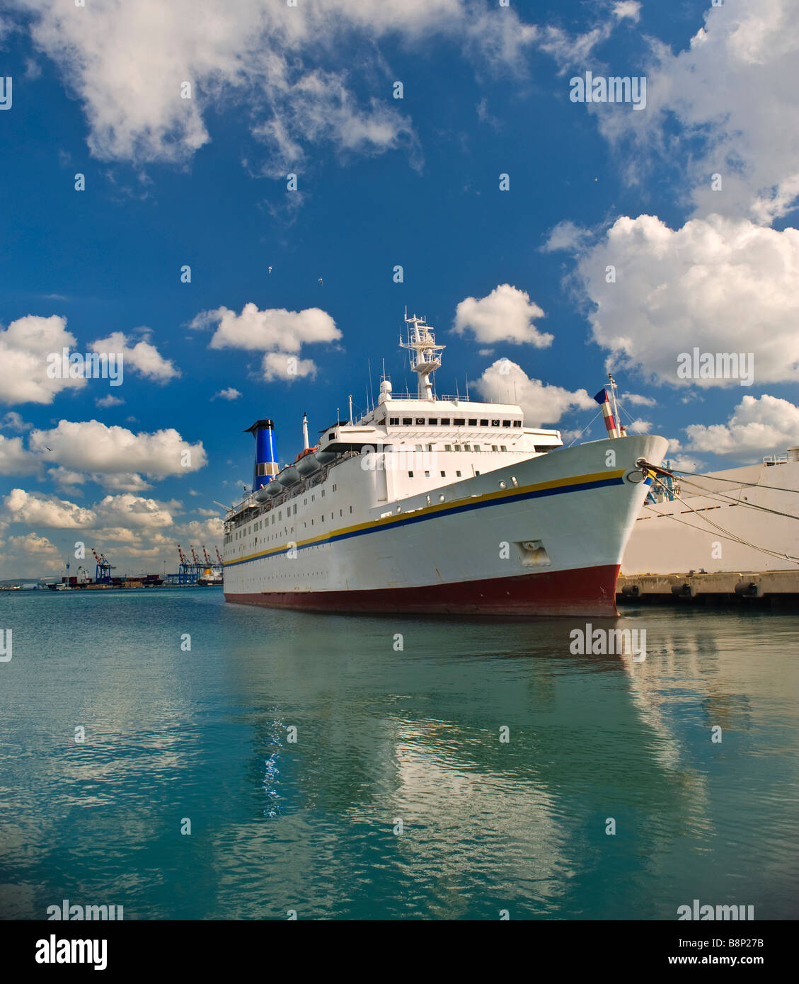 cruise ship at Haifa port Israel Stock Photo - Alamy