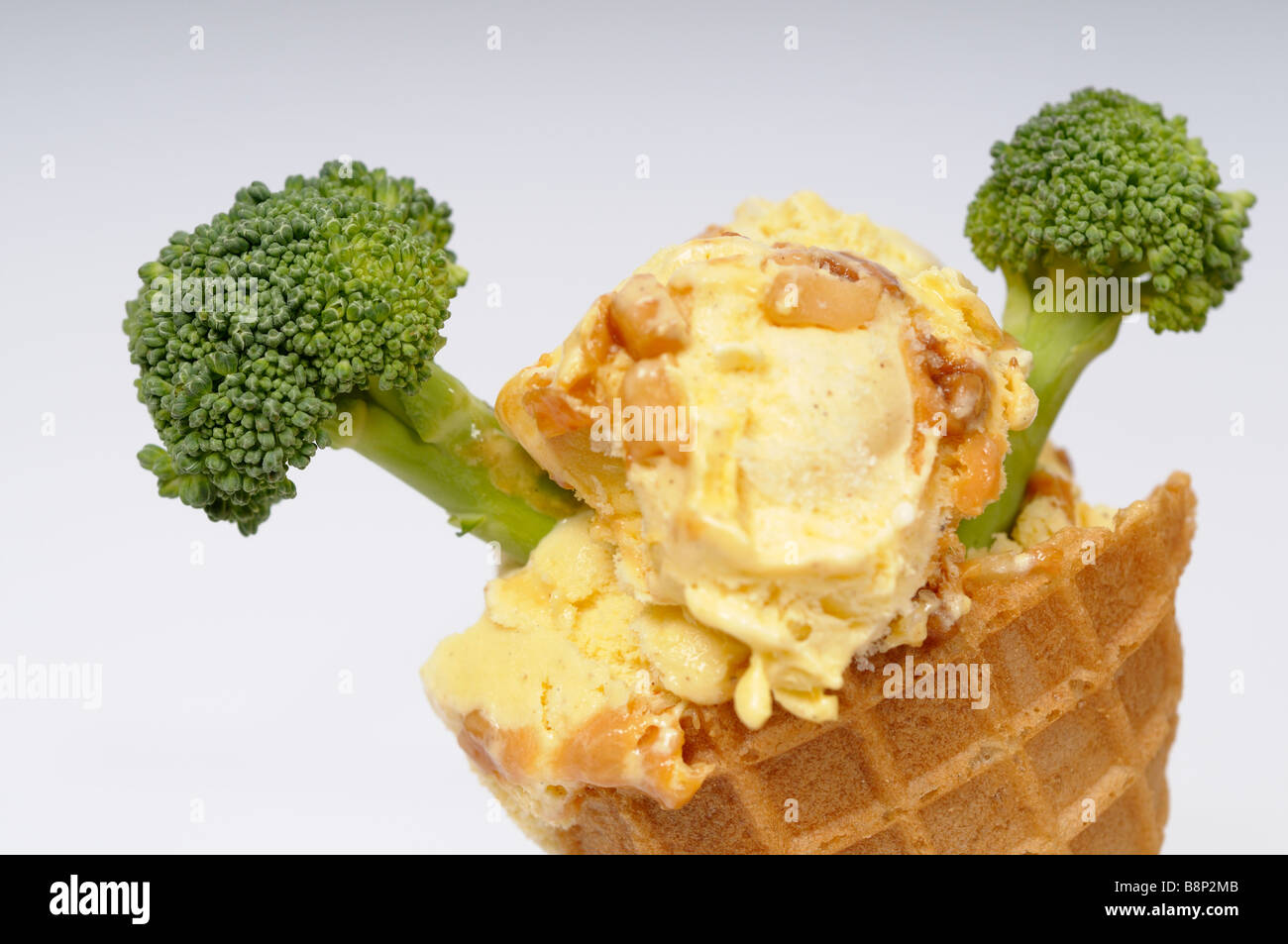 Stock photo of an ice cream cone with Broccoli Stock Photo - Alamy