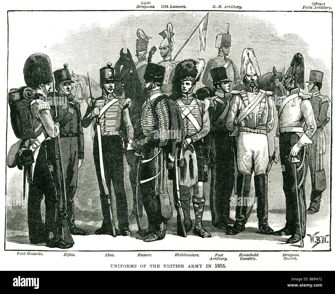 1855 uniforms british army uniform red coats Full Dress scarlet Stock ...