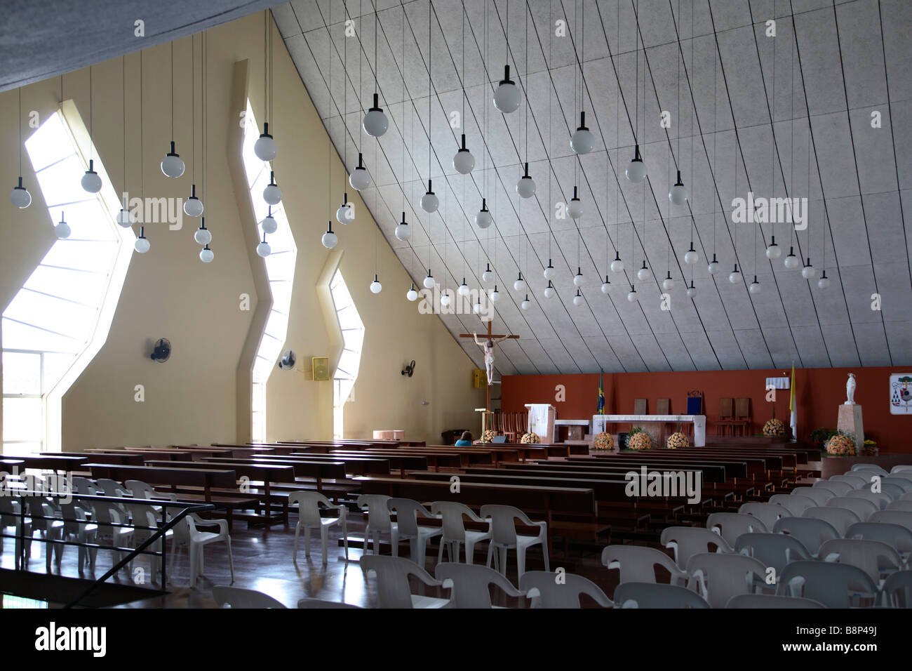 Interior of church in Brasilia Brazil designed by Oscar Niemeyer Stock ...