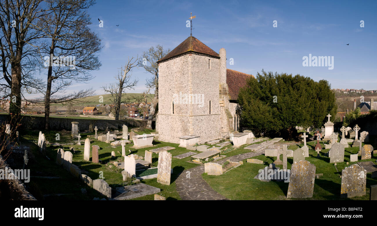 St Wulfran's church in Ovingdean, East Sussex, England Stock Photo - Alamy