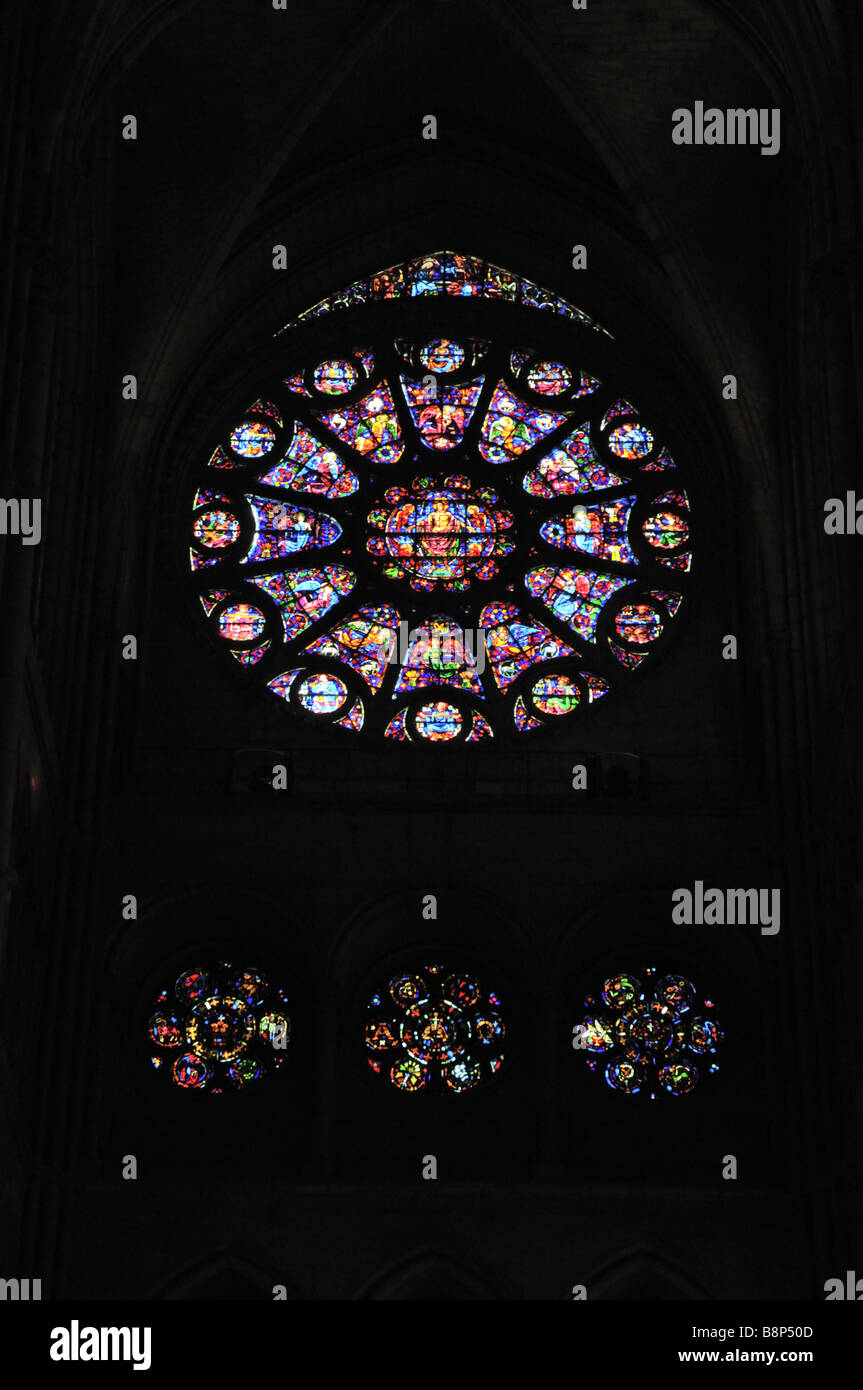 Rose window at Reims cathedral France Stock Photo - Alamy
