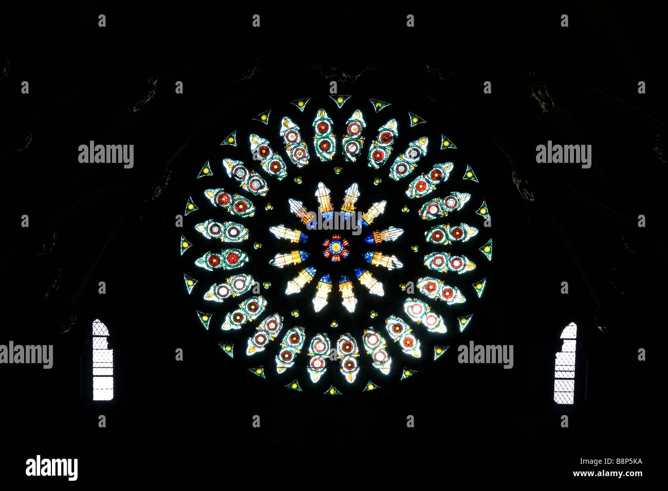 Medieval stained glass rose hi-res stock photography and images - Alamy