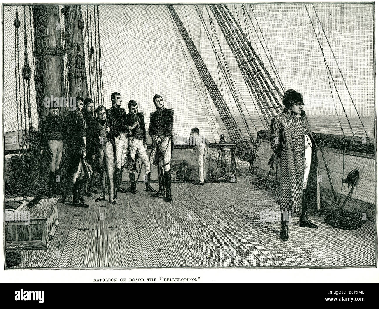 napoleon on board the bellerophon Bonaparte French Emperor military ...