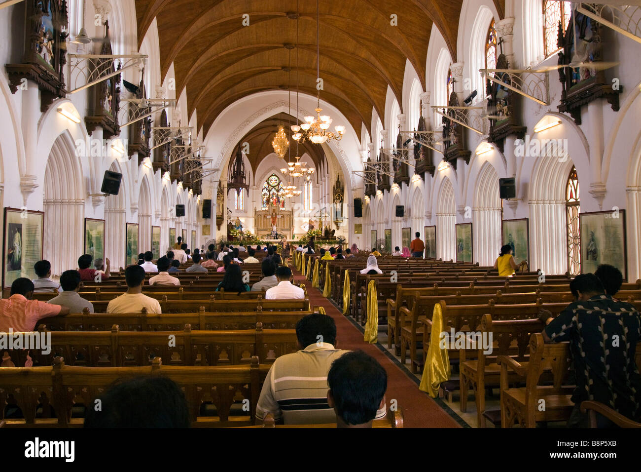India Tamil Nadu Chennai Santhome catholic cathedral basilica interior ...