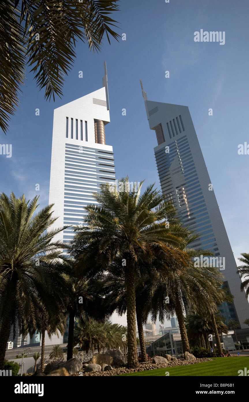 emirates towers, dubai, uae Stock Photo - Alamy