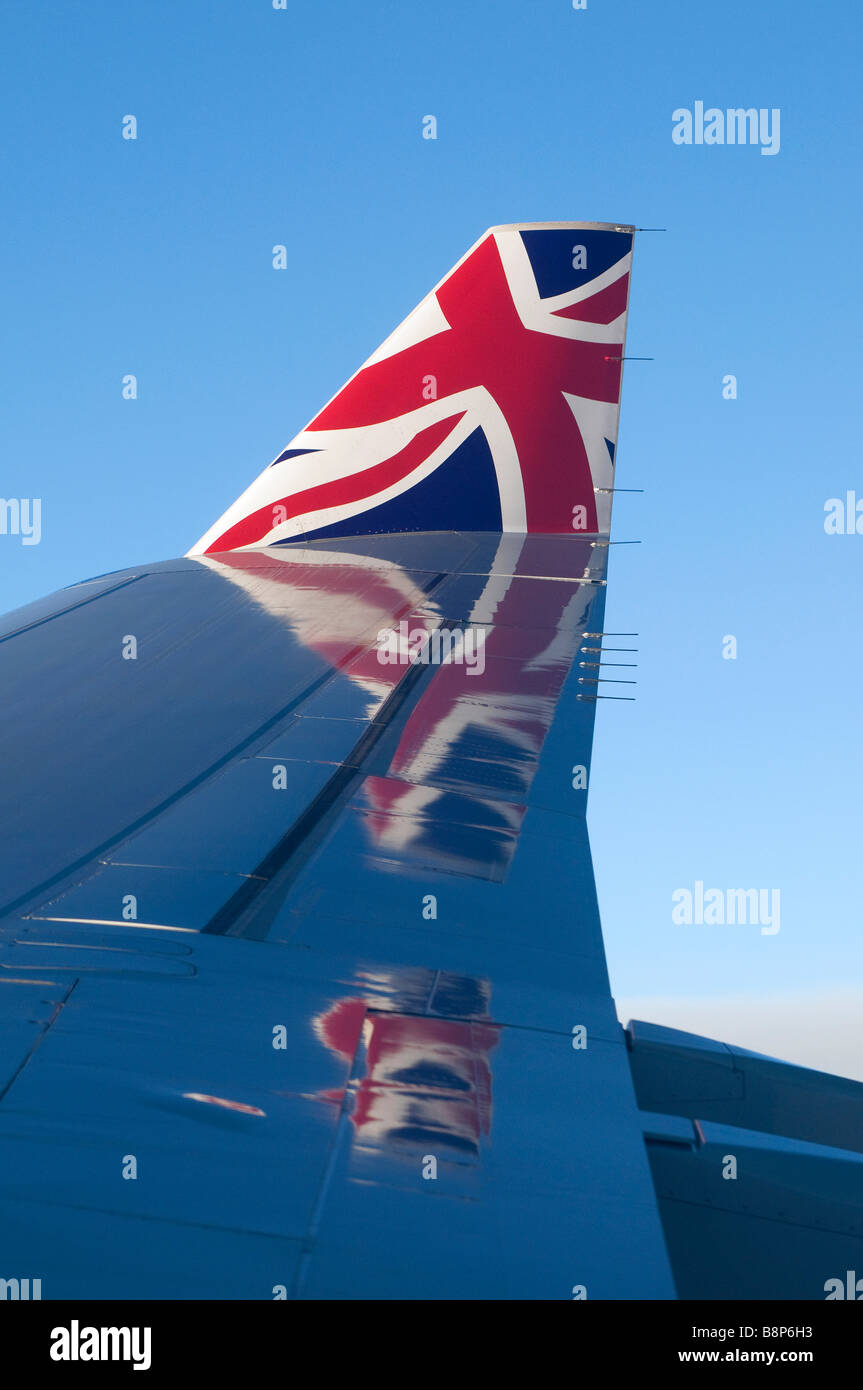 union jack british flag on wing tip of aircraft Stock Photo - Alamy