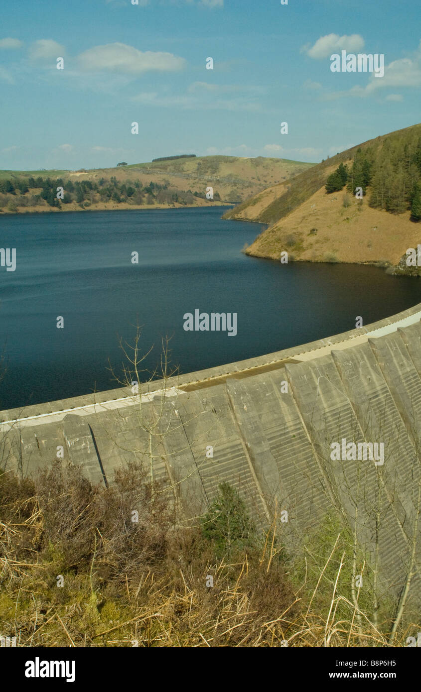 Llyn Clywedog Reservoir and Dam in Powys Mid Wales Stock Photo - Alamy