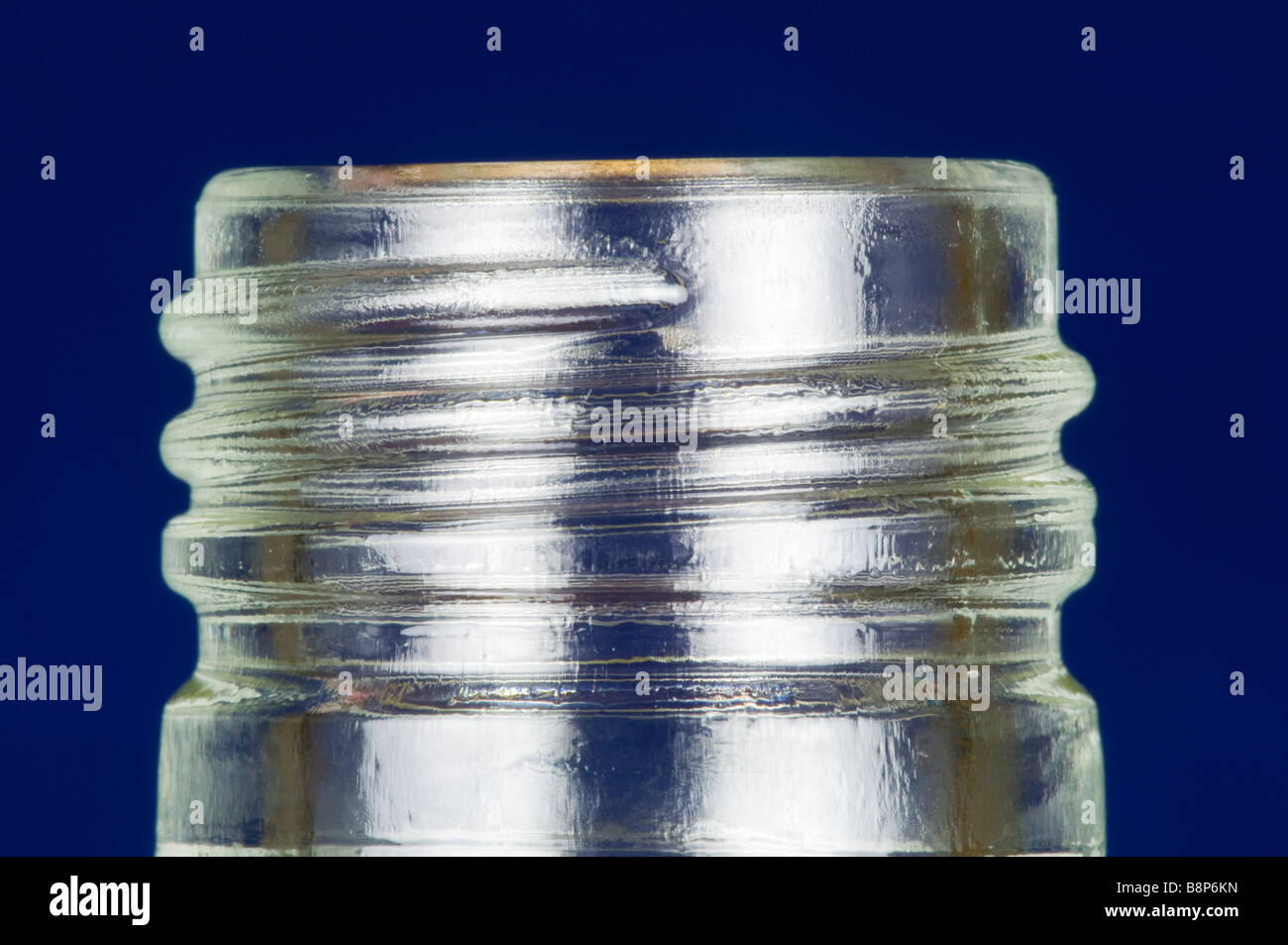 Screw thread on the top of a glass wine bottle Stock Photo - Alamy