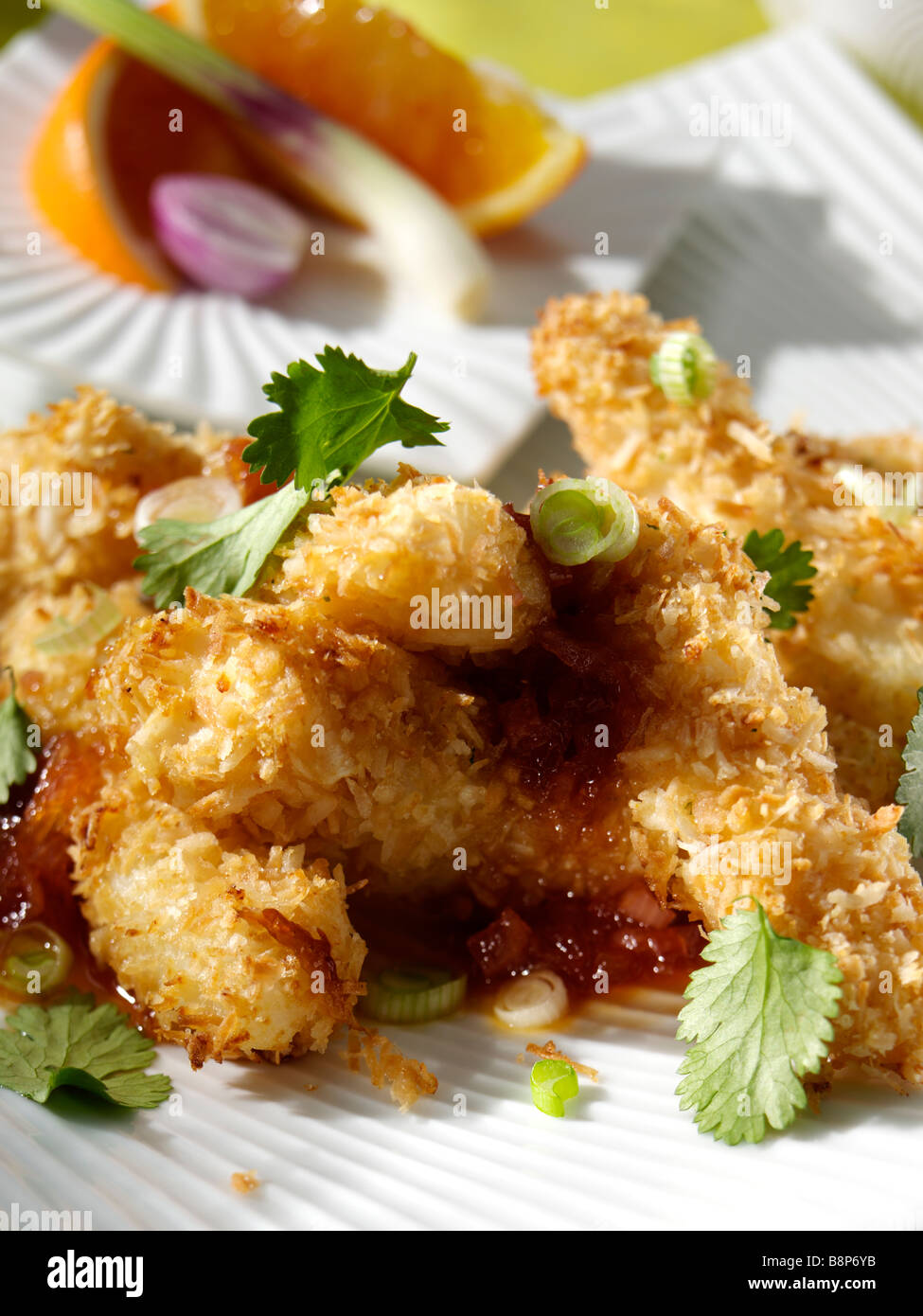 Thai coconut fish goujons Stock Photo - Alamy