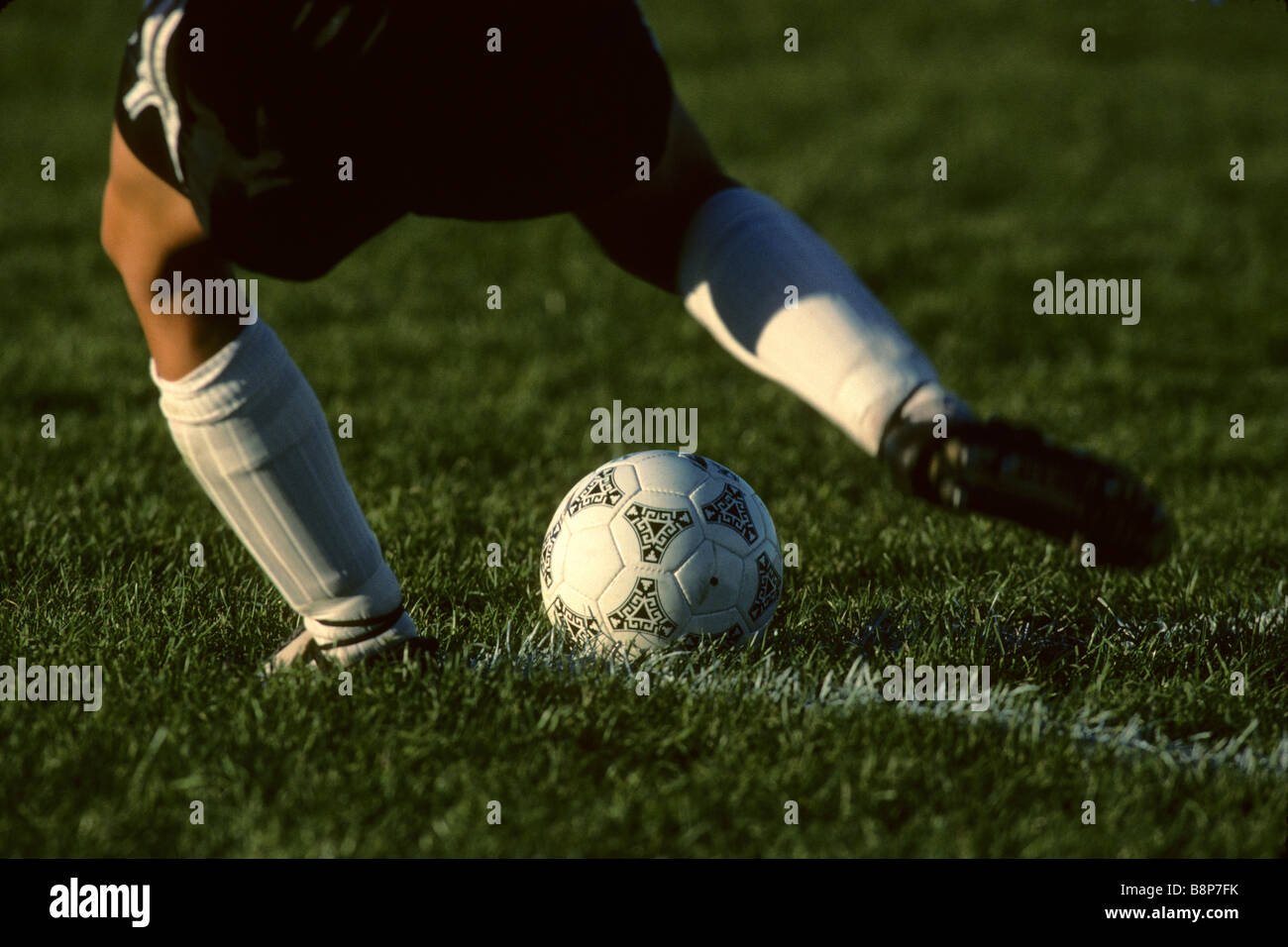 Soccer ball kicking detail hi-res stock photography and images - Alamy