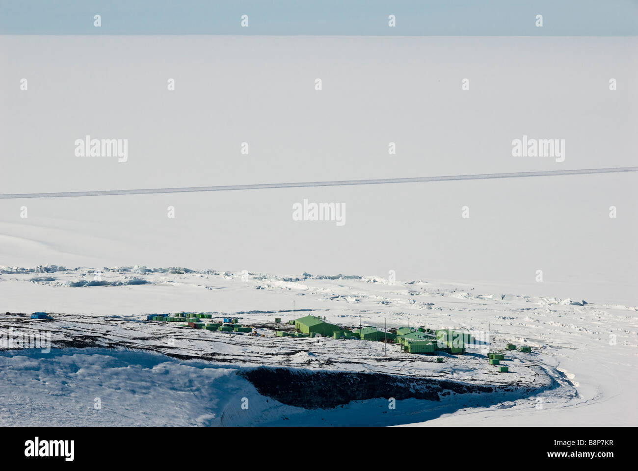 Looking down on New Zealand Scott Base from Observation Hill, Ross ...