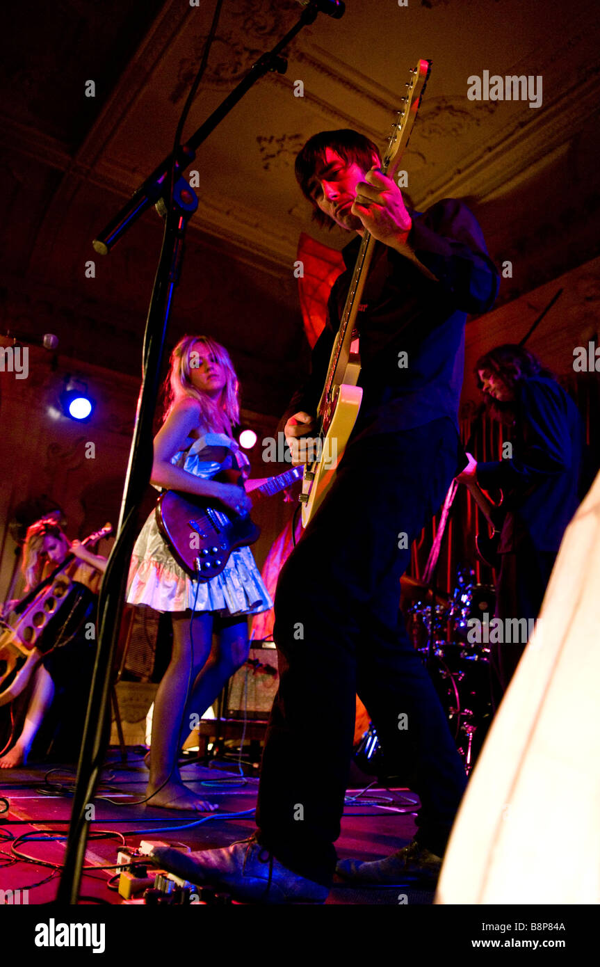 Singer/songwriter Tallulah Rendall performs on stage with her band in ...