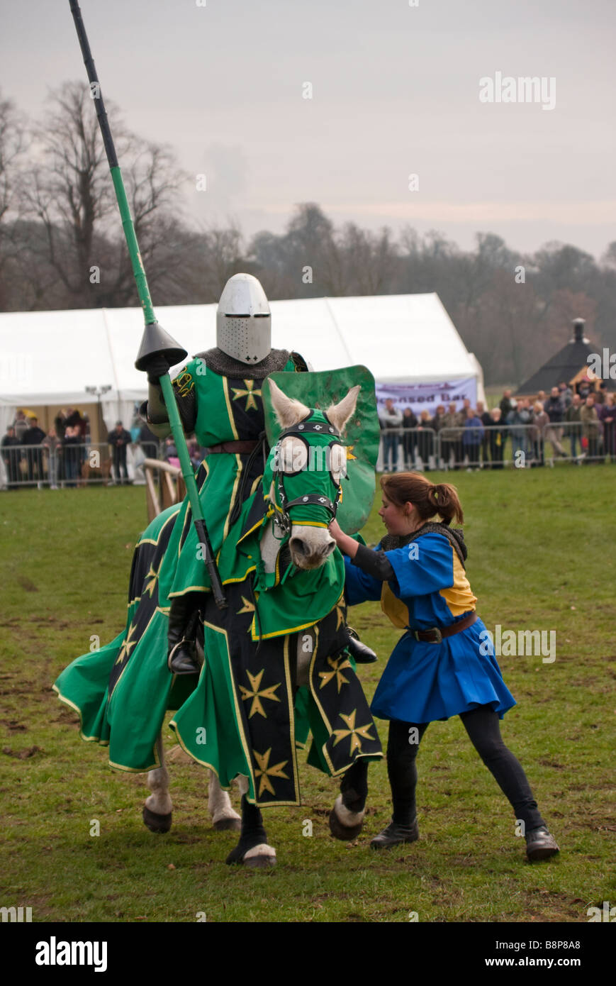 knight on horseback at a public display Stock Photo - Alamy