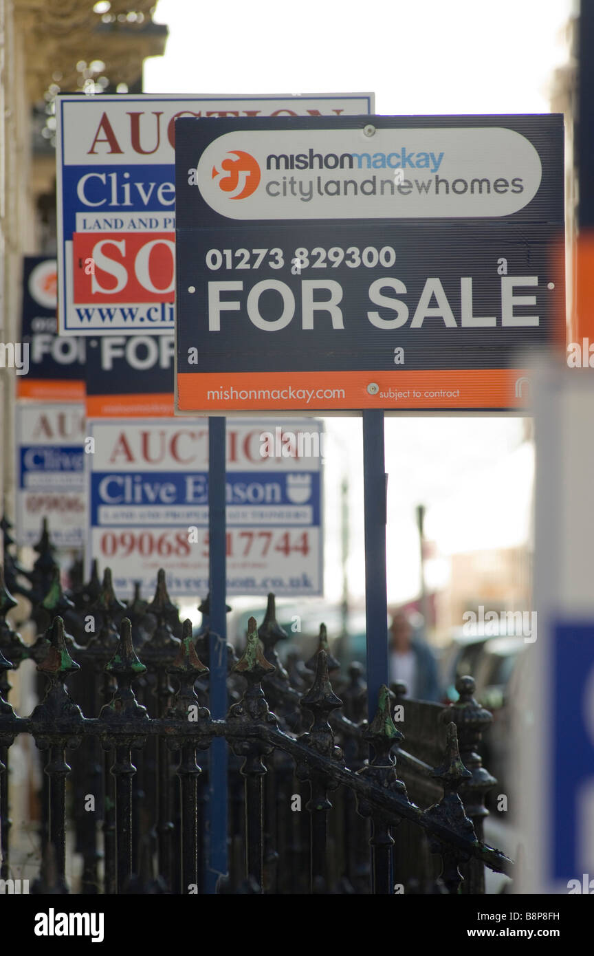 For Sale boards in a street in Hove East Sussex Picture by Andrew ...
