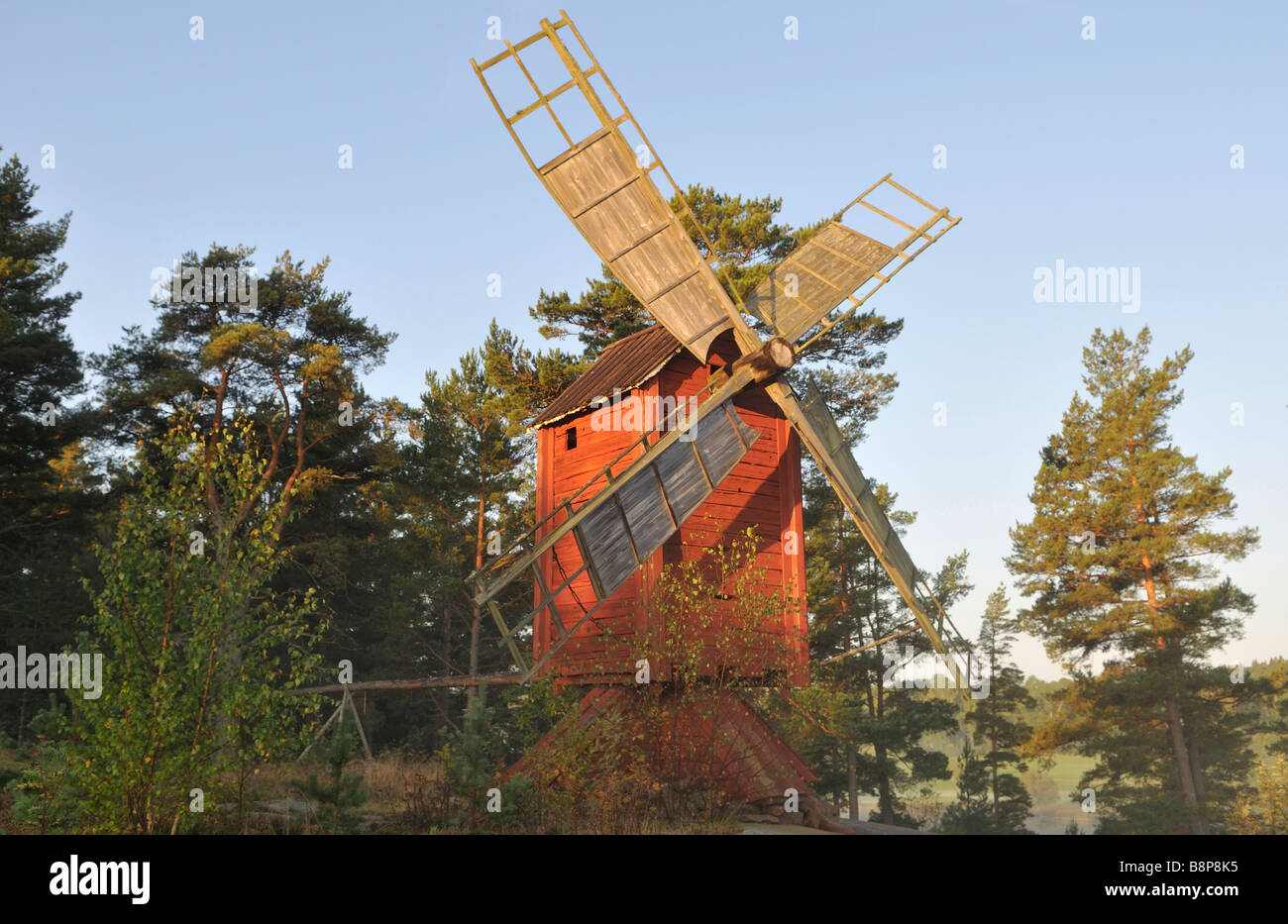 Old windmill at Jan Karlsgarden open air museum Aland Islands Finland ...