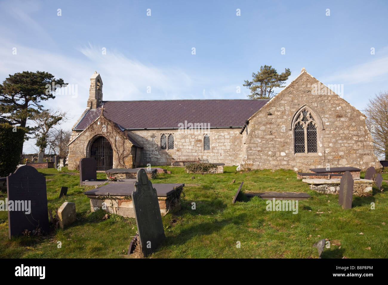 Trefdraeth Anglesey North Wales UK Tiny 13th century Parish church of ...