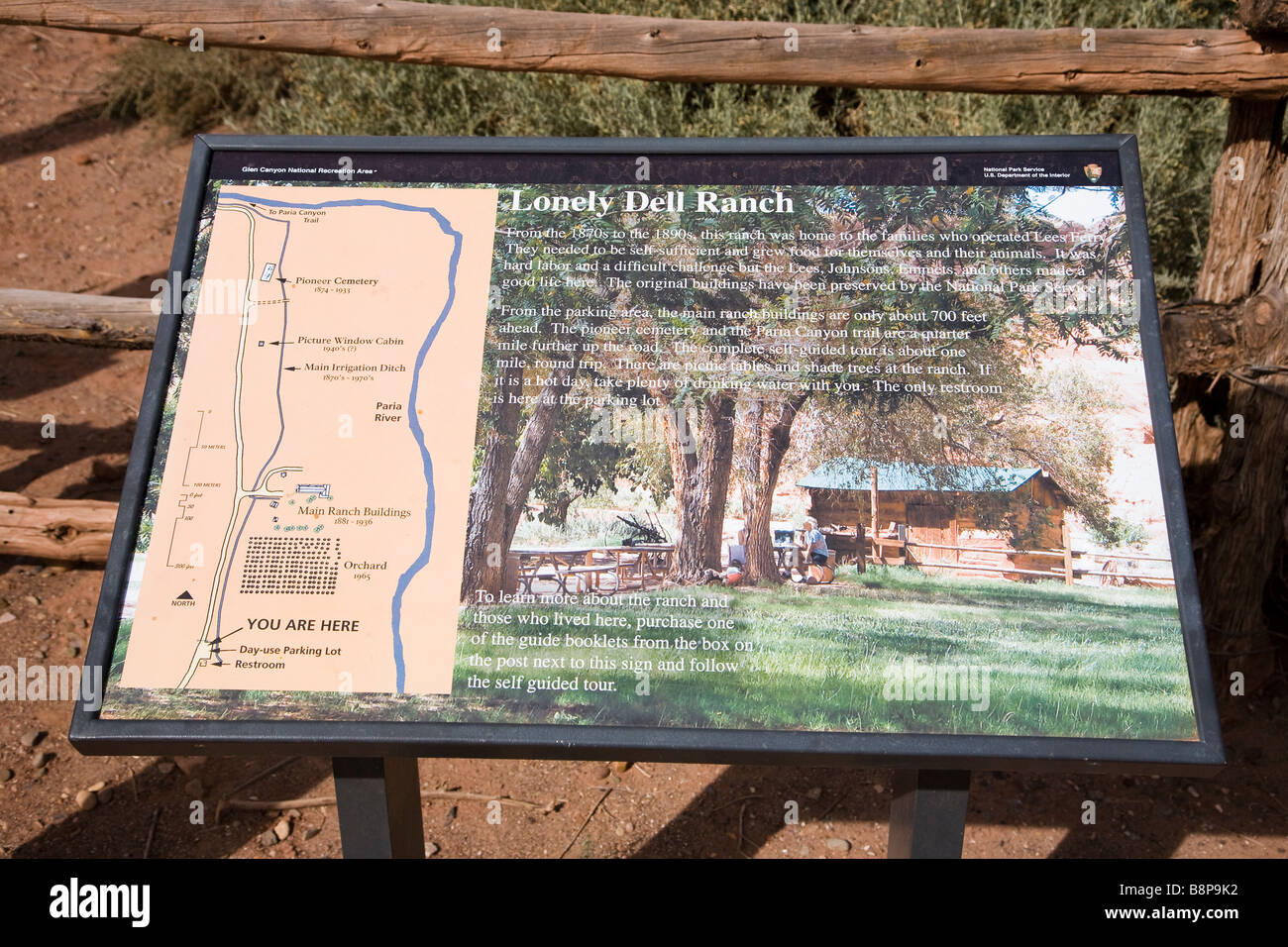 Lonely dell ranch sign Stock Photo - Alamy