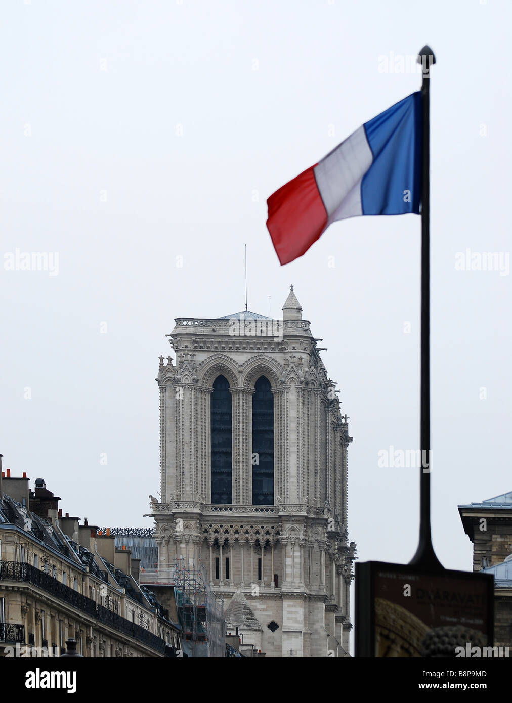 Notre Dame and Tricolor number 2715 Stock Photo - Alamy