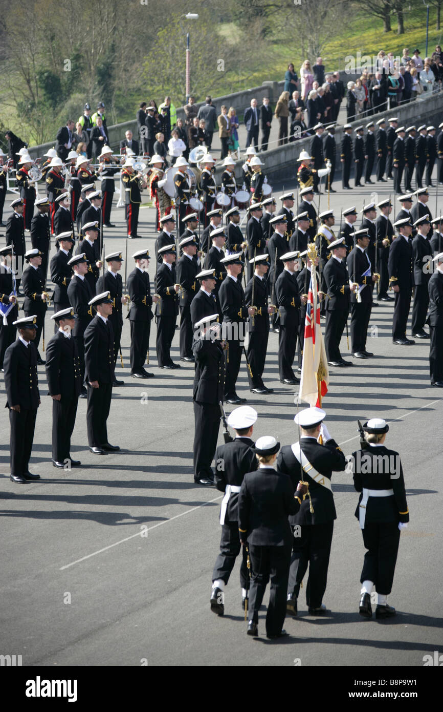 Town of Dartmouth, England. Royal Navy Officer passing out parade at ...