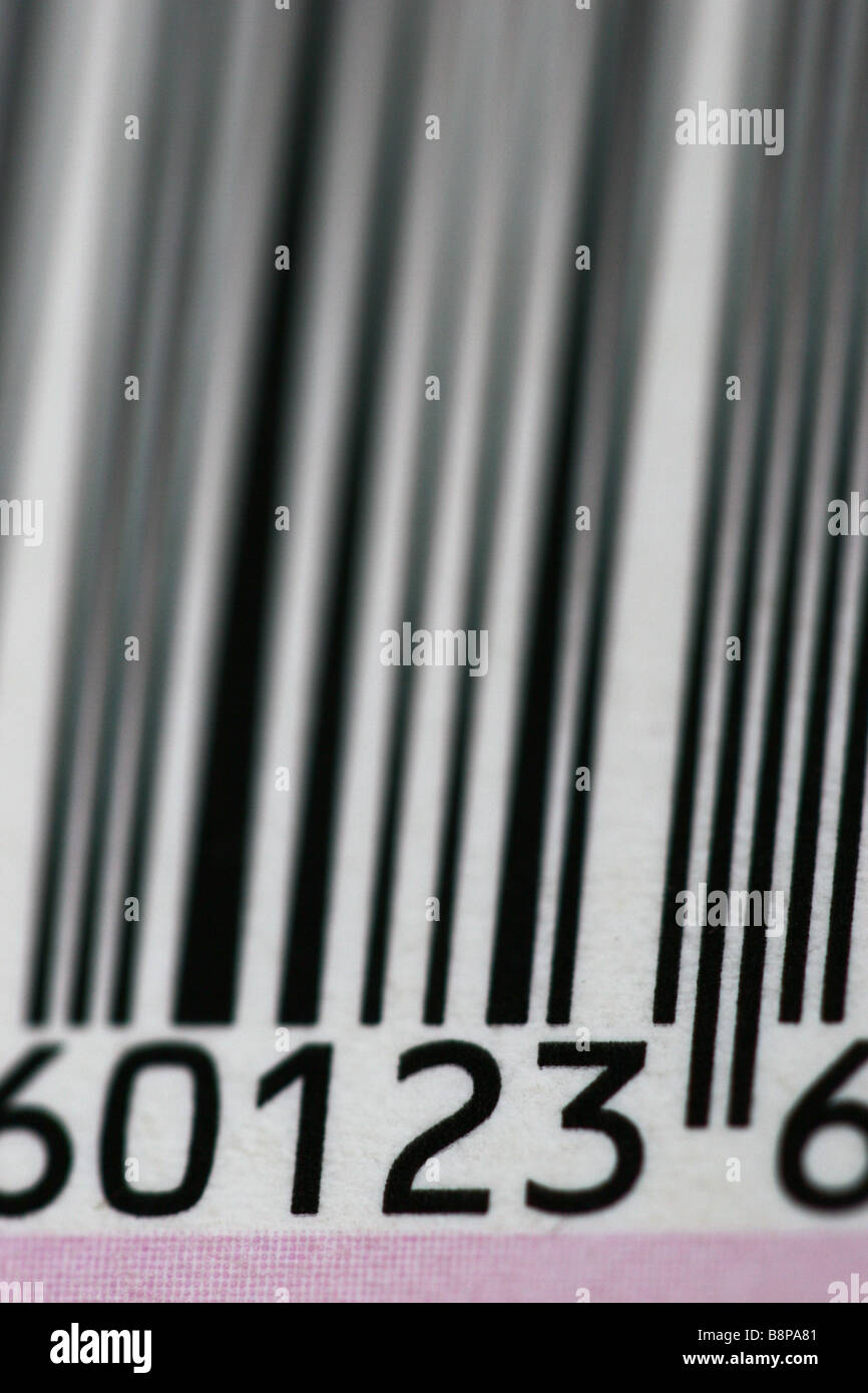 Product barcode containing numbers 123 Stock Photo - Alamy