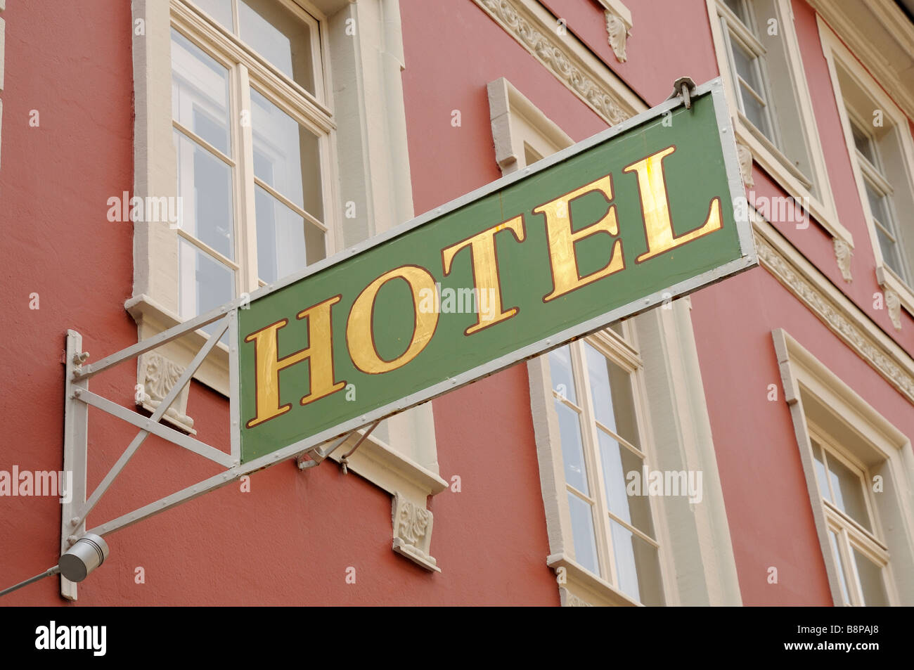 Hotel sign in an old German town Stock Photo - Alamy