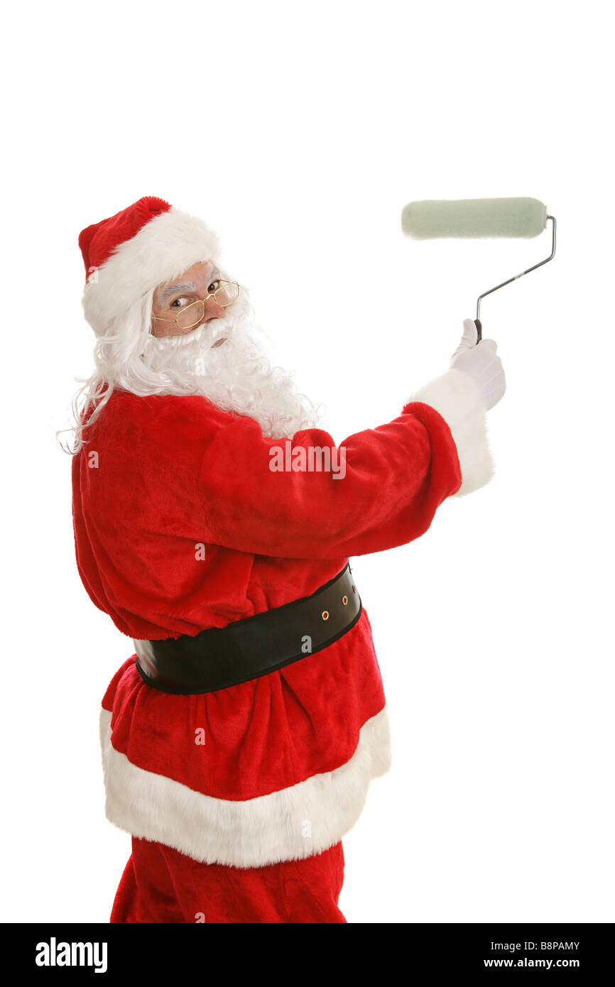 Santa clause at Christmas isolated on white background Stock Photo - Alamy