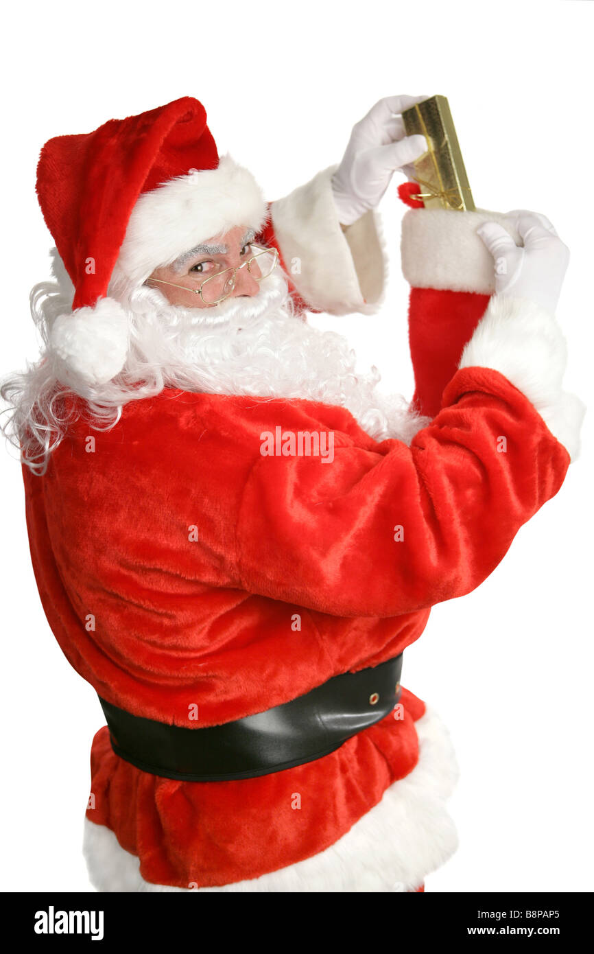 Santa clause at Christmas isolated on white background Stock Photo - Alamy