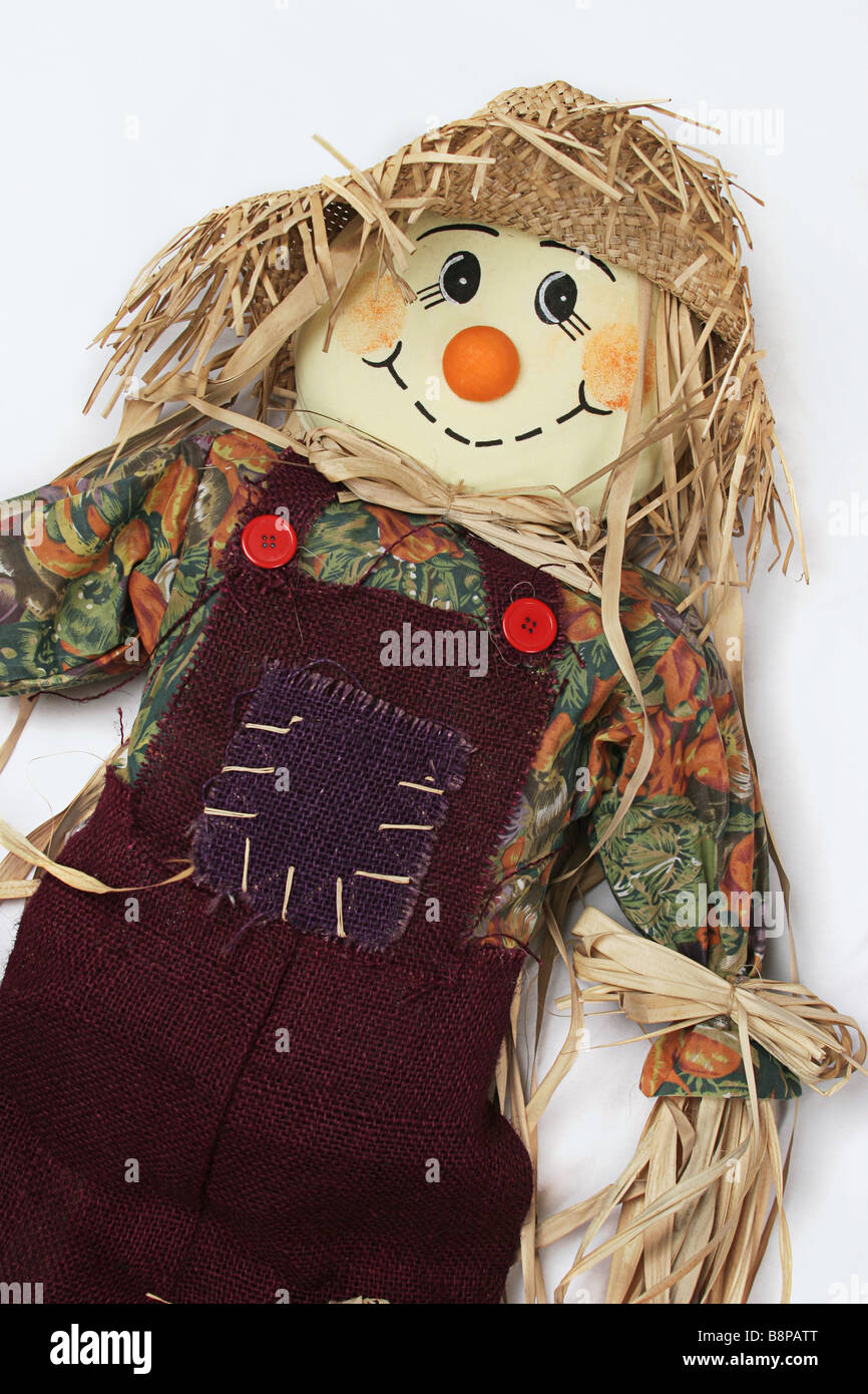Friendly autumn scarecrow Stock Photo - Alamy