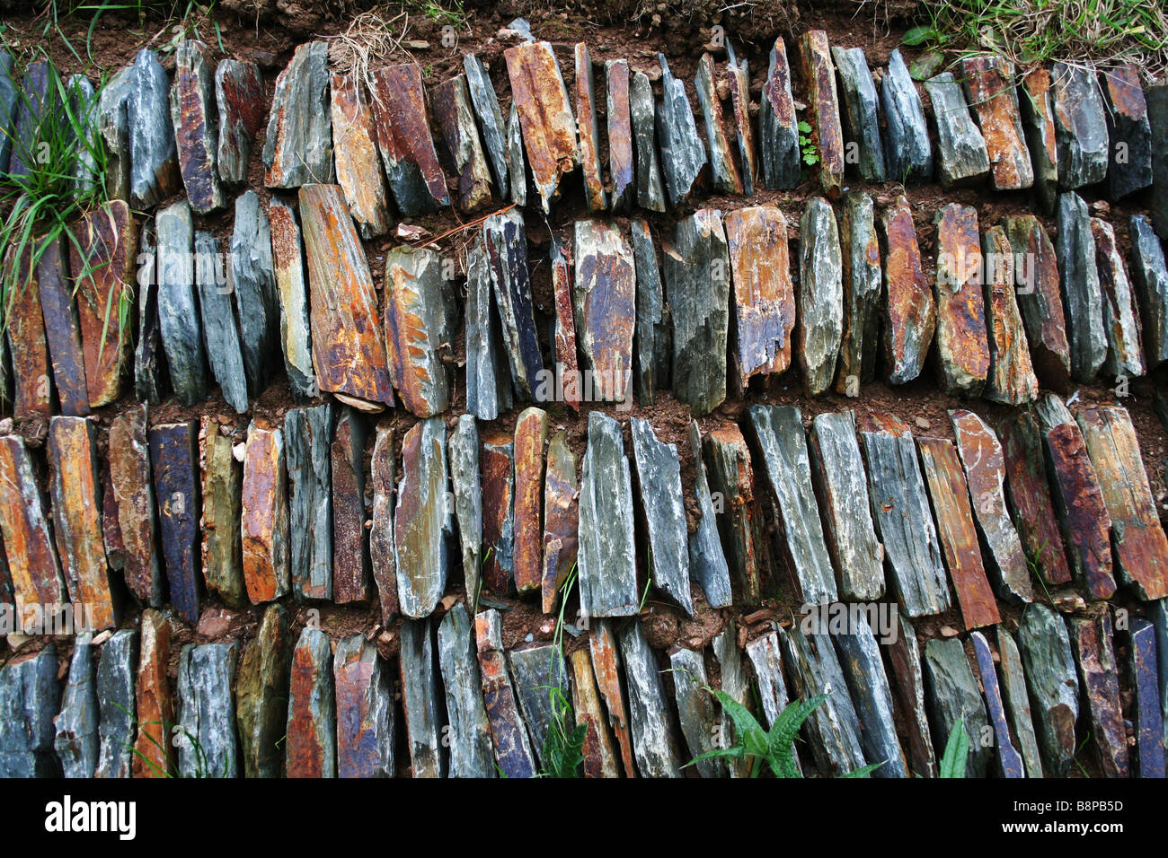 stone built wall in Cornwall Stock Photo - Alamy