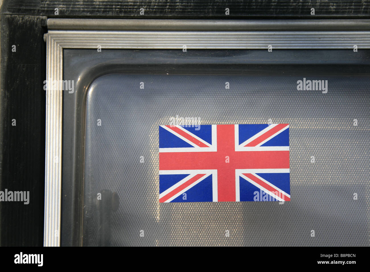 old union jack sticker on window Stock Photo - Alamy
