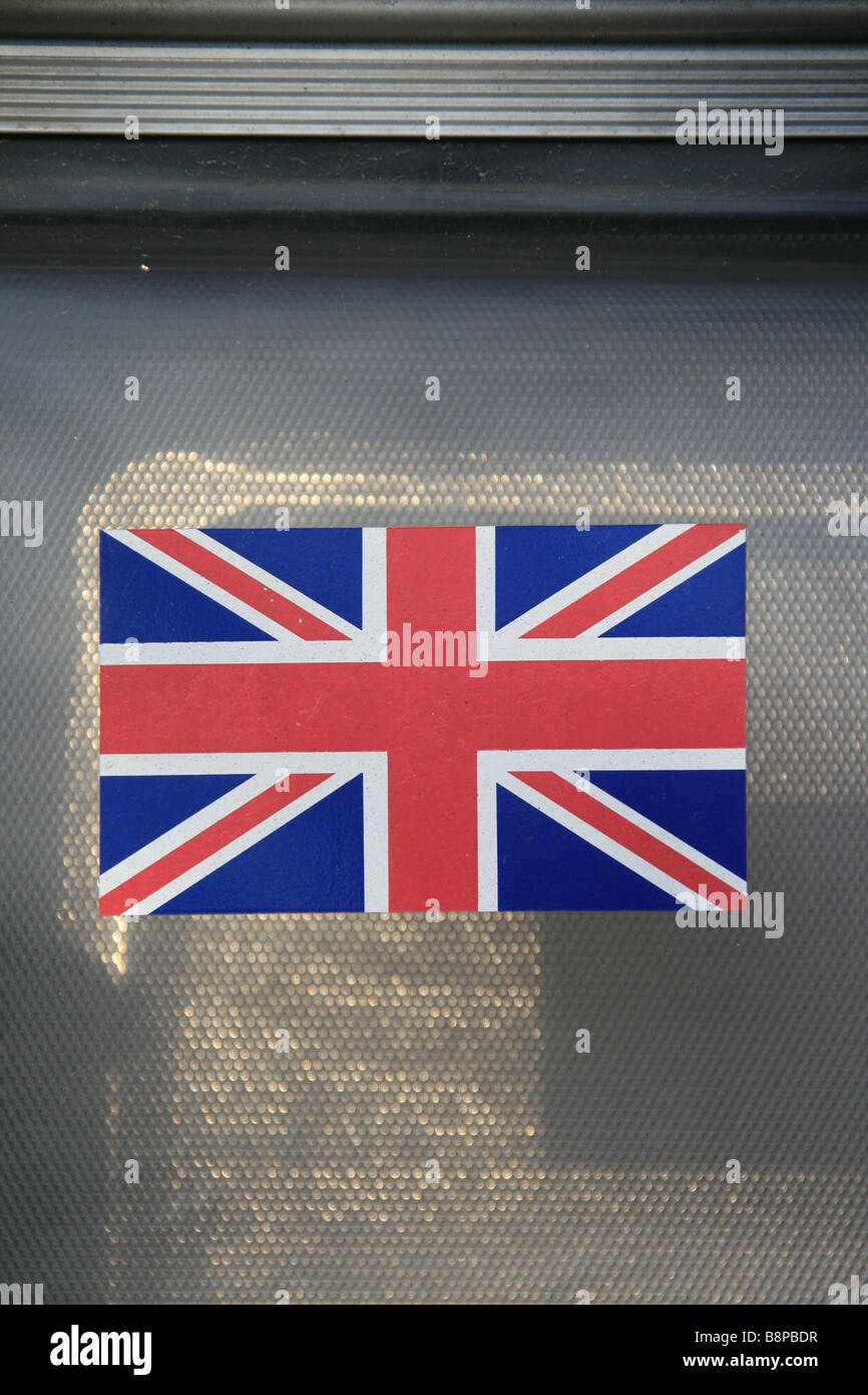 old union jack sticker on window Stock Photo - Alamy