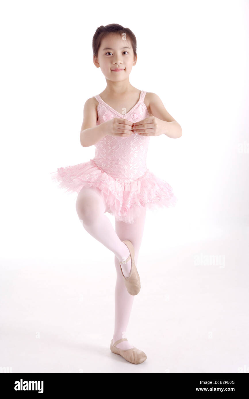 Girl ballet dancing front view portrait Stock Photo - Alamy