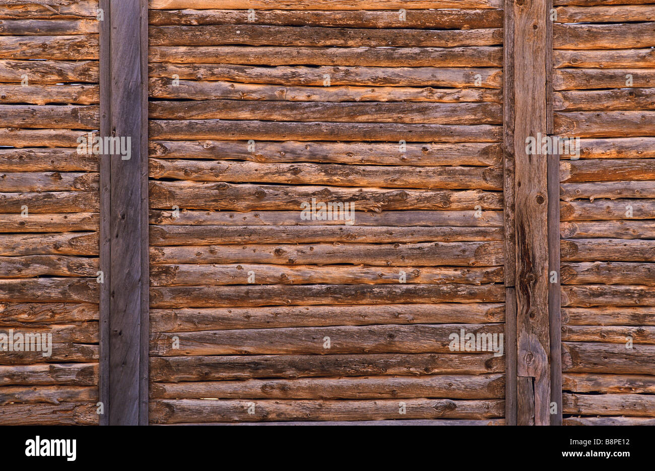 drop-log wall construction, outback Australia Stock Photo - Alamy