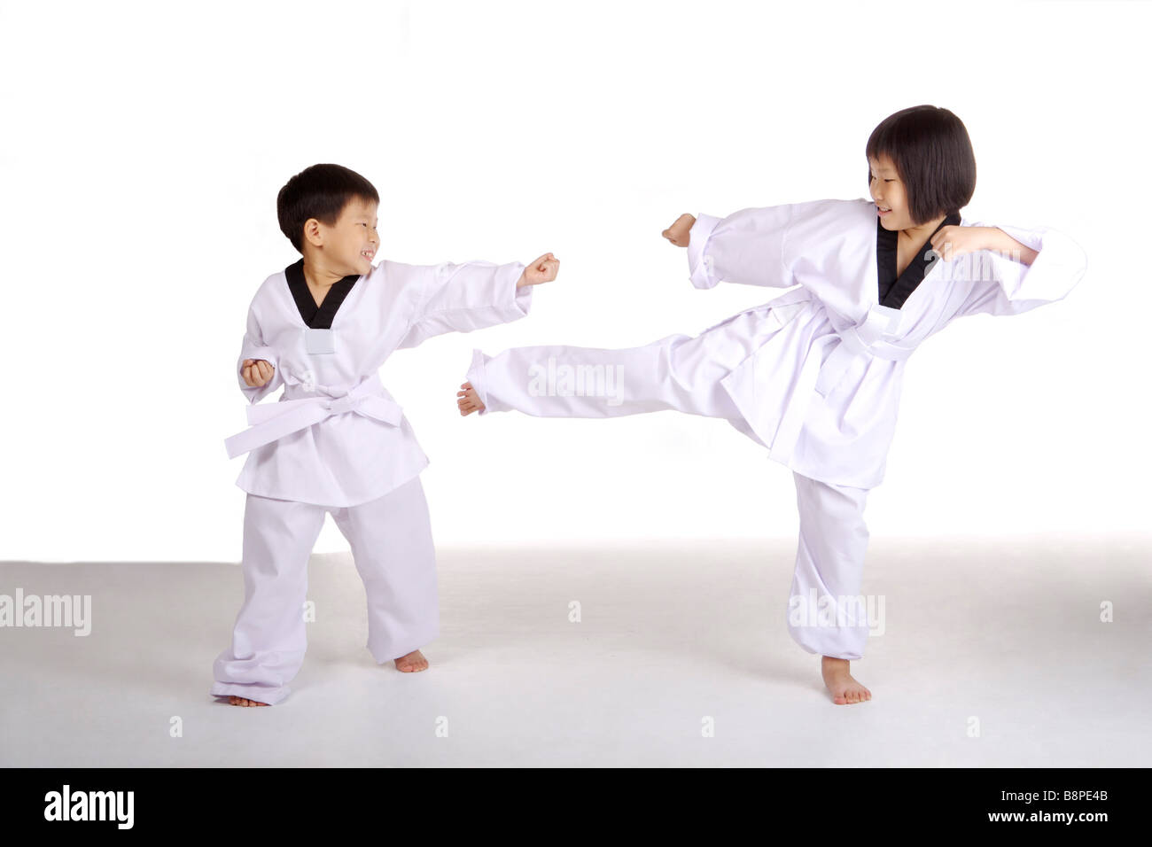 Child practicing martial arts hi-res stock photography and images - Alamy