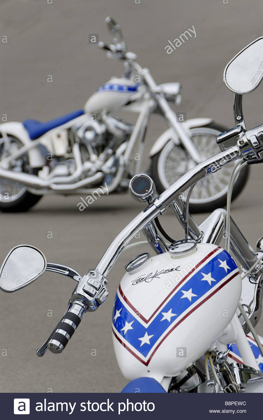 Harley Davidson Custom Motorbike Stars Stripes High Resolution Stock ...