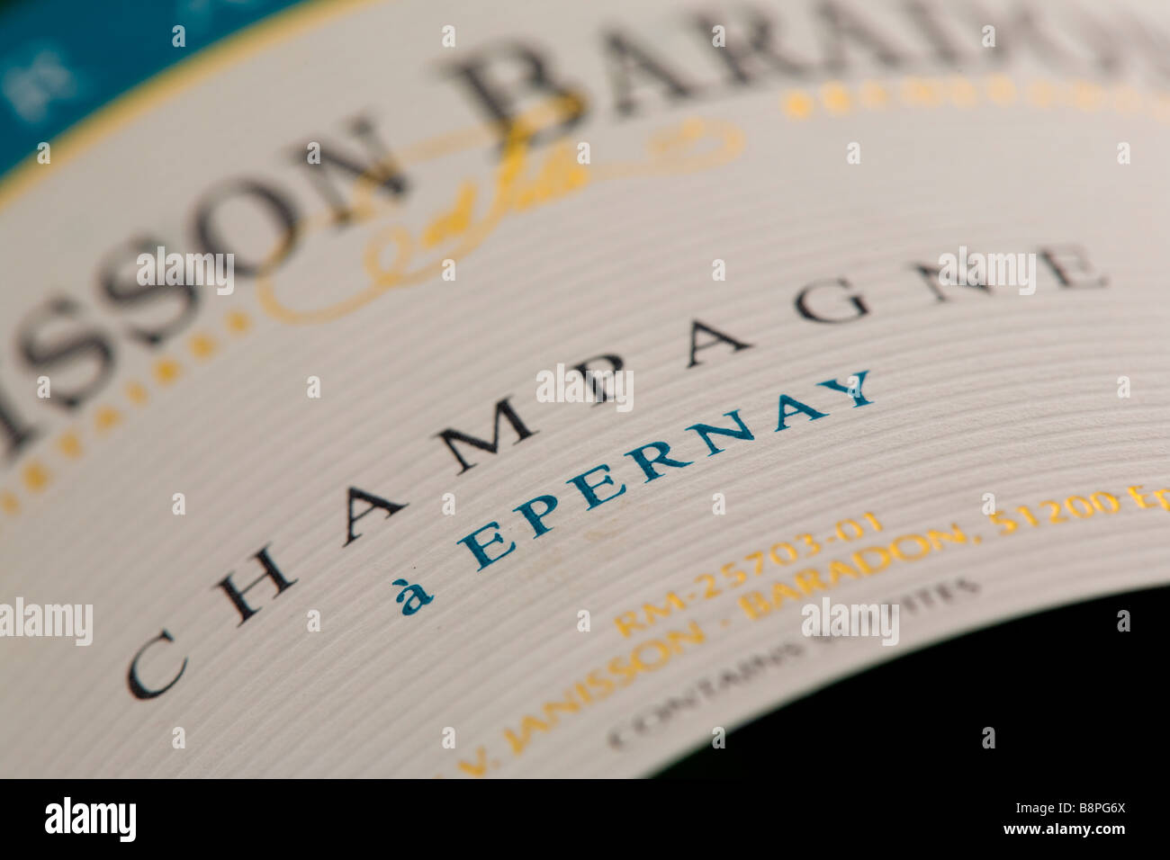 champagne bottle s label Janisson Baradon France Stock Photo - Alamy