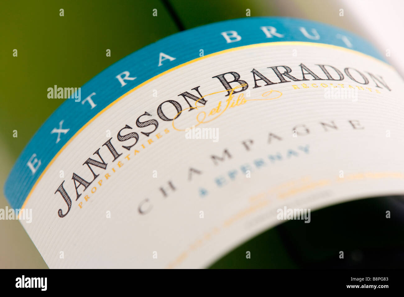 champagne bottle s label Janisson Baradon France Stock Photo - Alamy