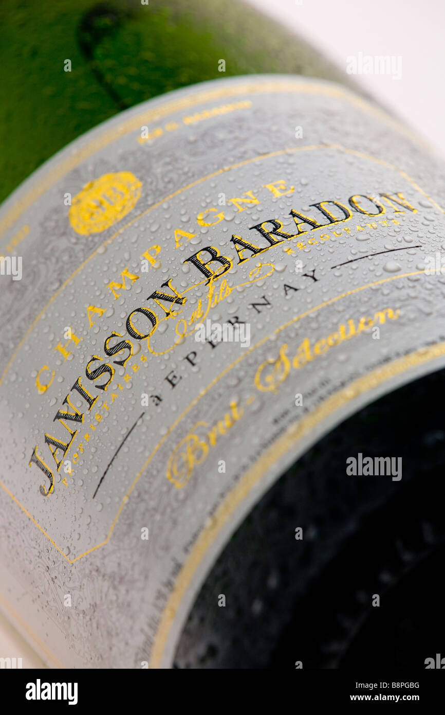 champagne bottle s label Janisson Baradon France Stock Photo - Alamy