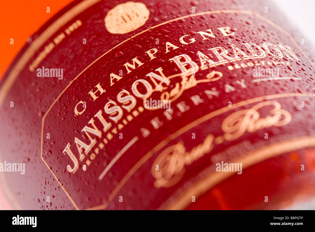 champagne bottle s label Janisson Baradon France Stock Photo - Alamy